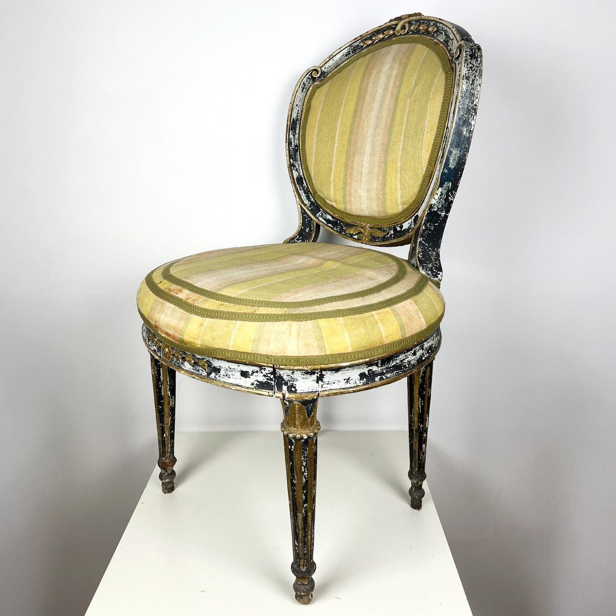 Venetian Polychrome Wood Side Chair for sale at Pamono