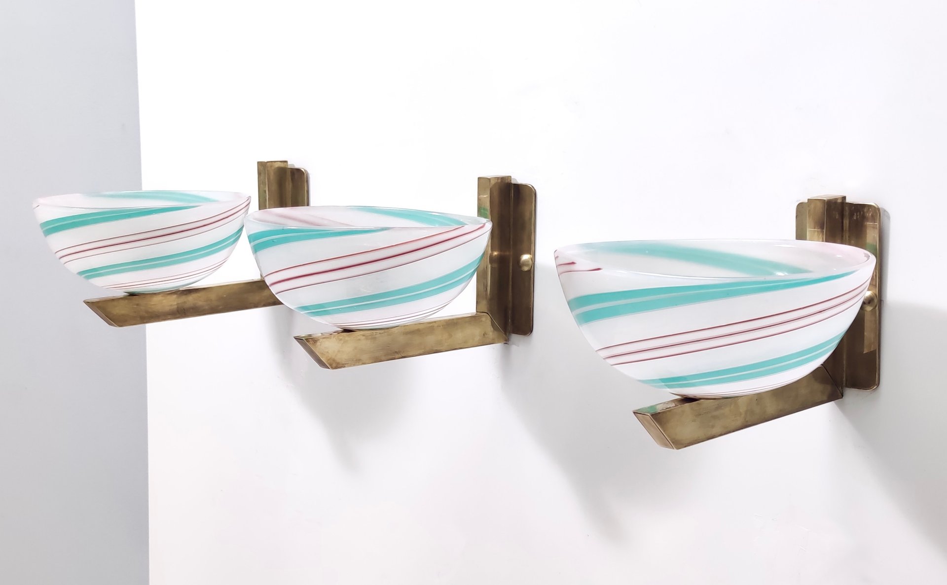 Murano Glass and Brass Wall Light attributed to Dino Martens for ...