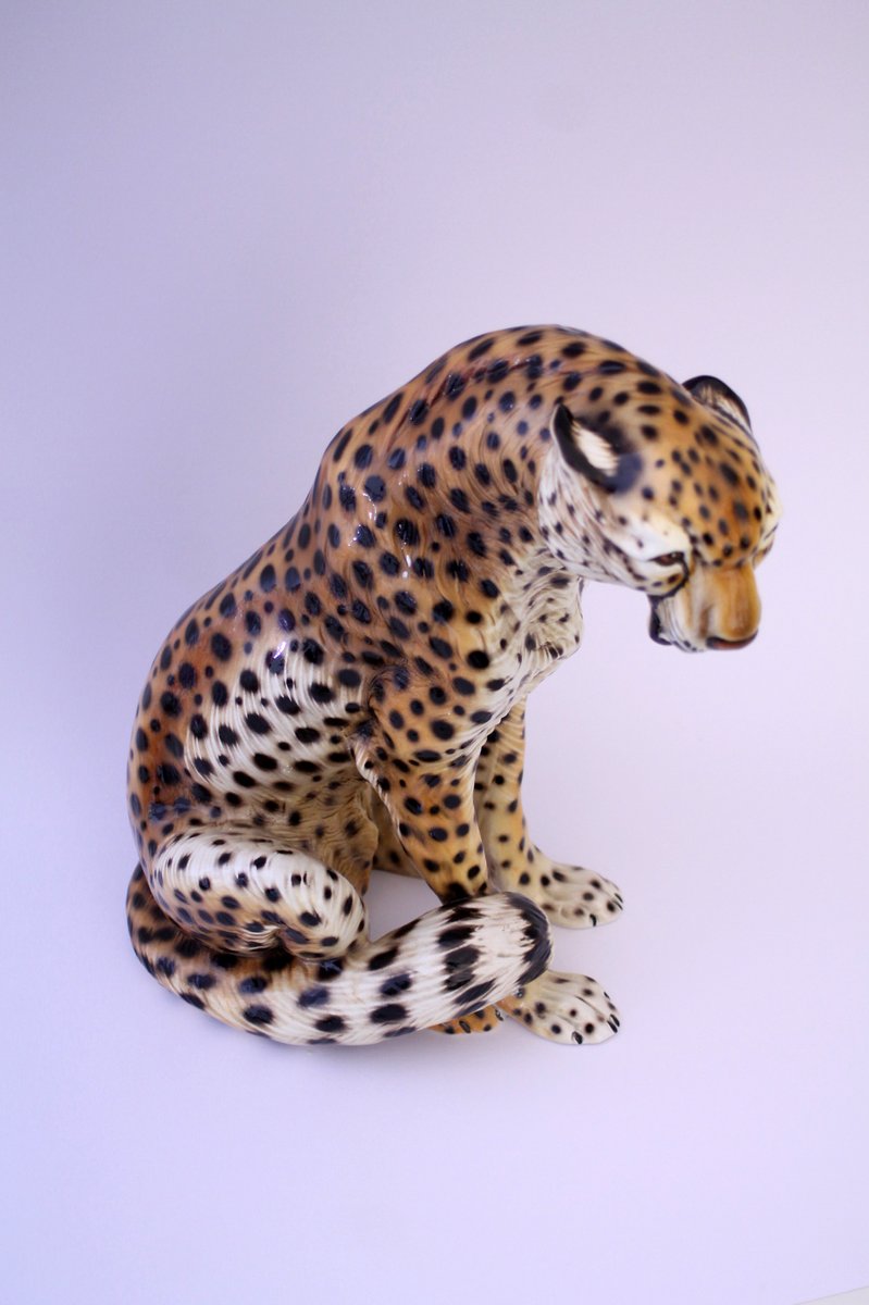 Sculpture Guépard Mid-Century en Céramique par Giovanni Ronzan, Italie ...