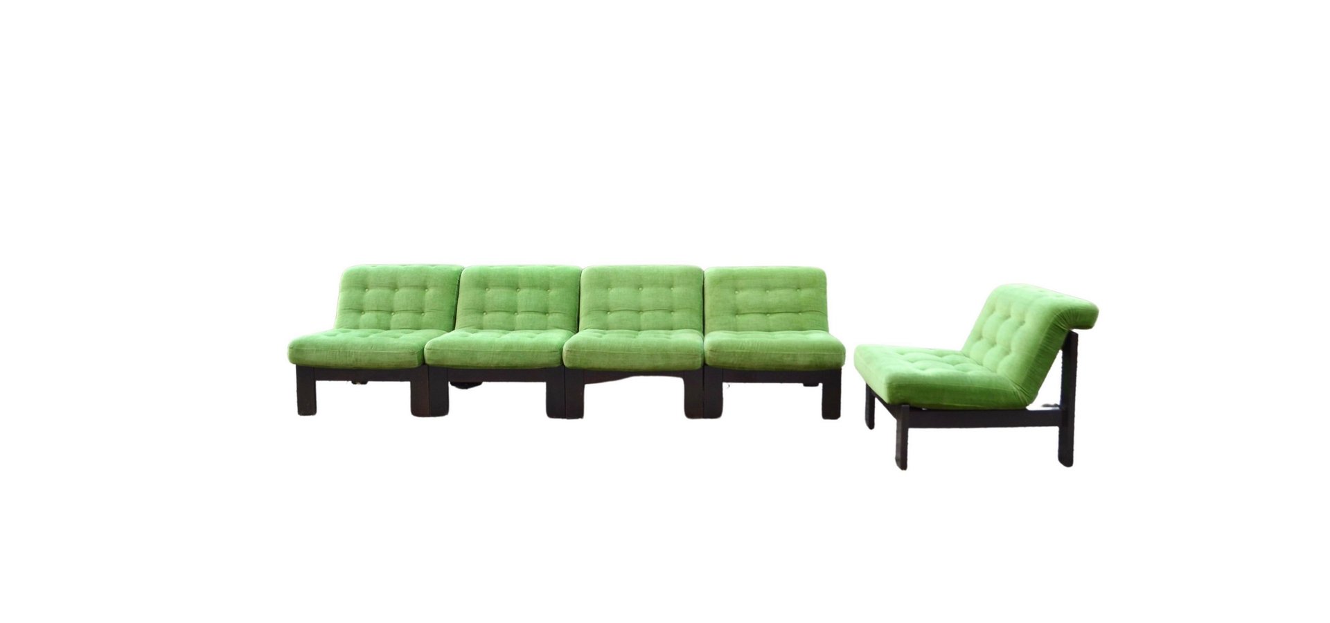 Canapé Modulable Vintage en Mohair Vert, 1980s, Set de 5 en vente sur ...
