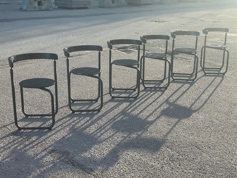 Danish Scupltural Tube Frame Chairs by Erik Magnussen, 1984, Set of 6 ...
