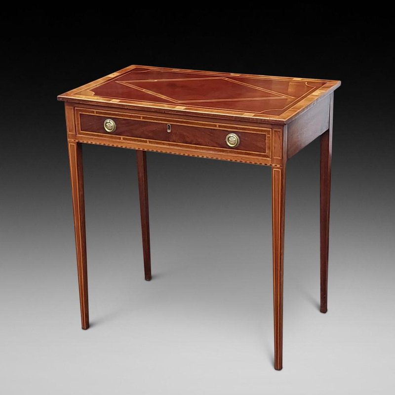 Edwardian Inlaid Mahogany Side Hall Table for sale at Pamono