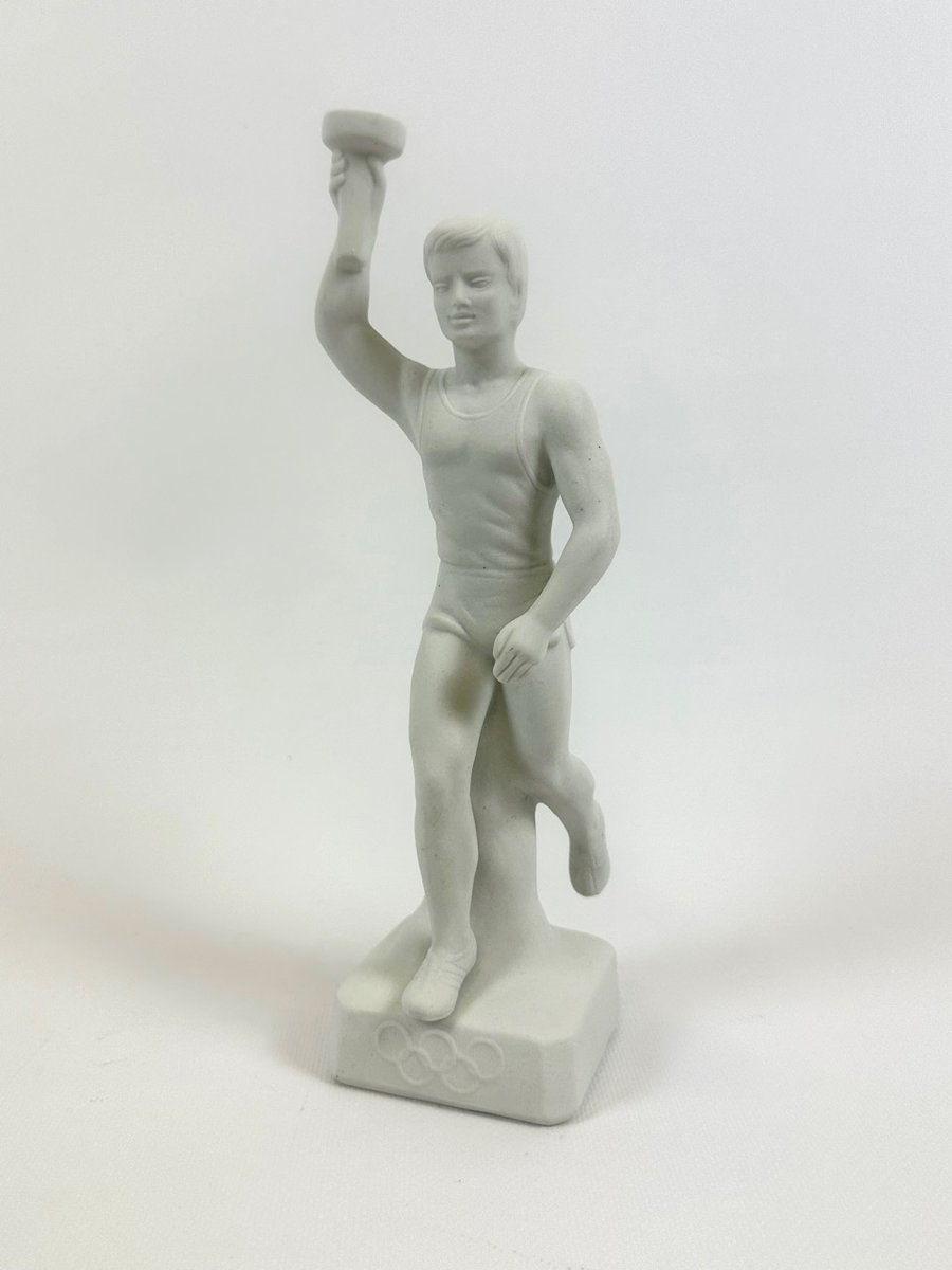 Art Deco Berlin Olympic Games Bisque Torch Bearer Runner Figurine, 1936 ...