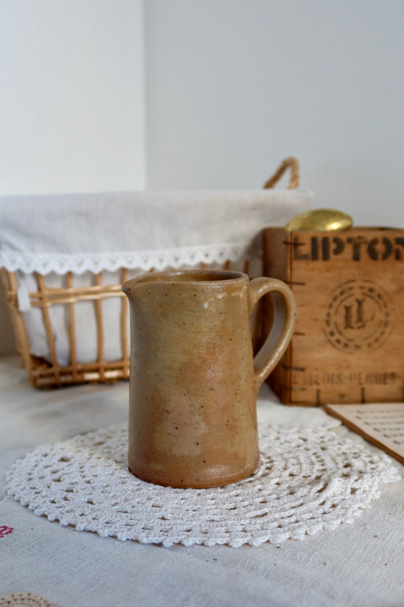 Vintage Rustic Spotted Stoneware Milk Jug, 1950s for sale at Pamono