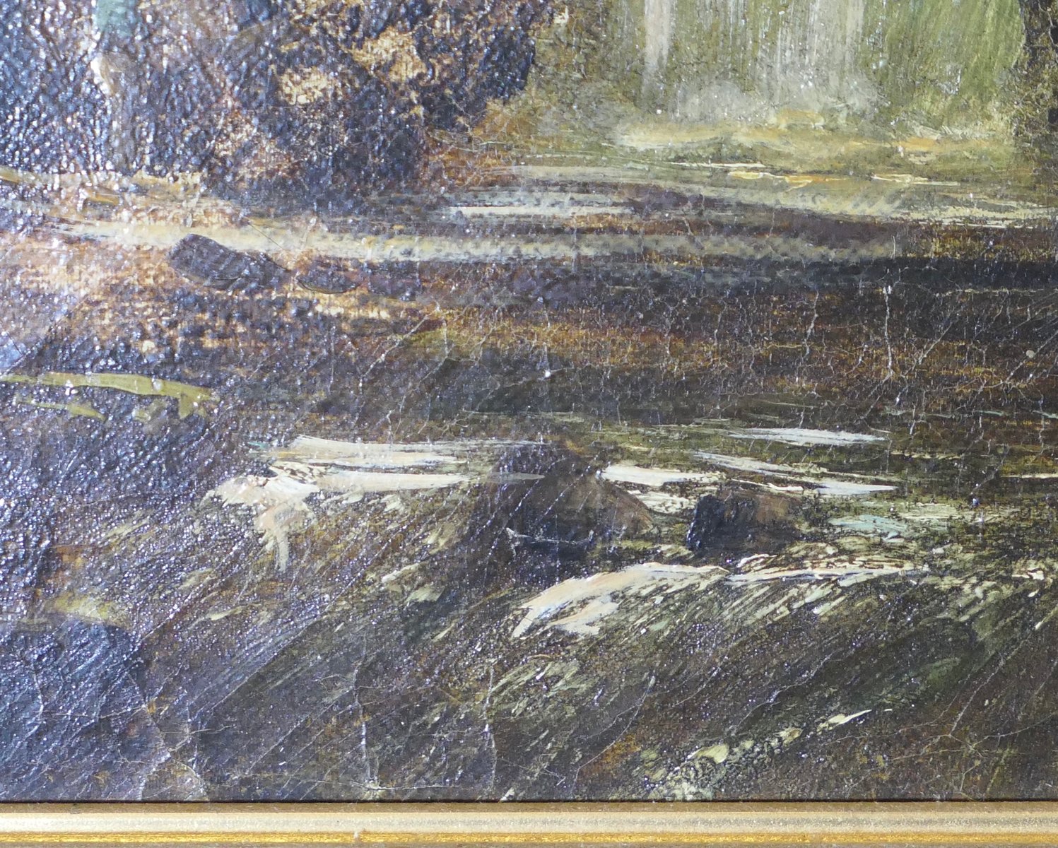 Victorian Artist, Waterfall, 1800s, Oil Painting for sale at Pamono