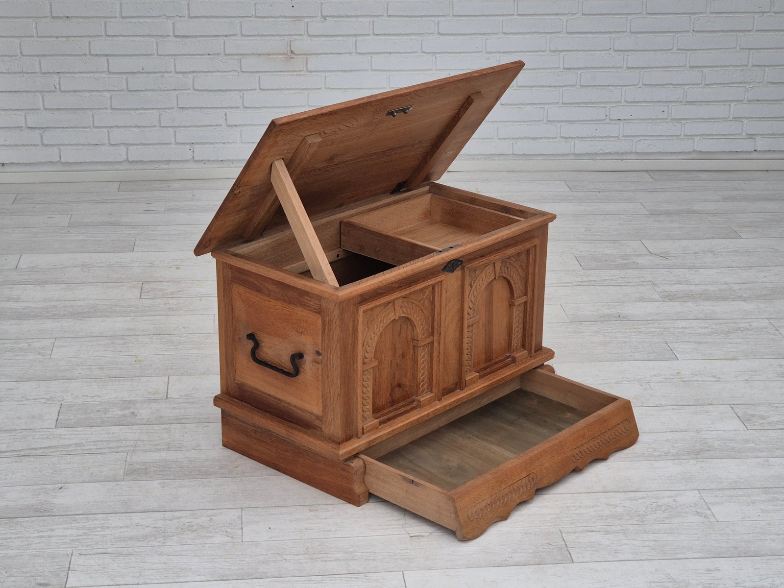 Vintage Danish Side Box with Drawer, 1970s for sale at Pamono
