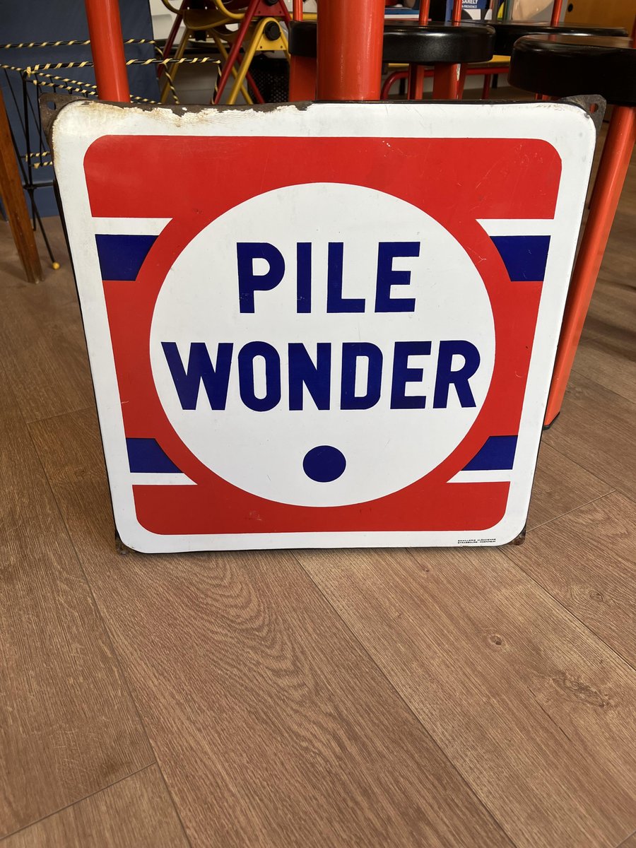 Panneau en Émail de Pile Wonder, 1950s en vente sur Pamono
