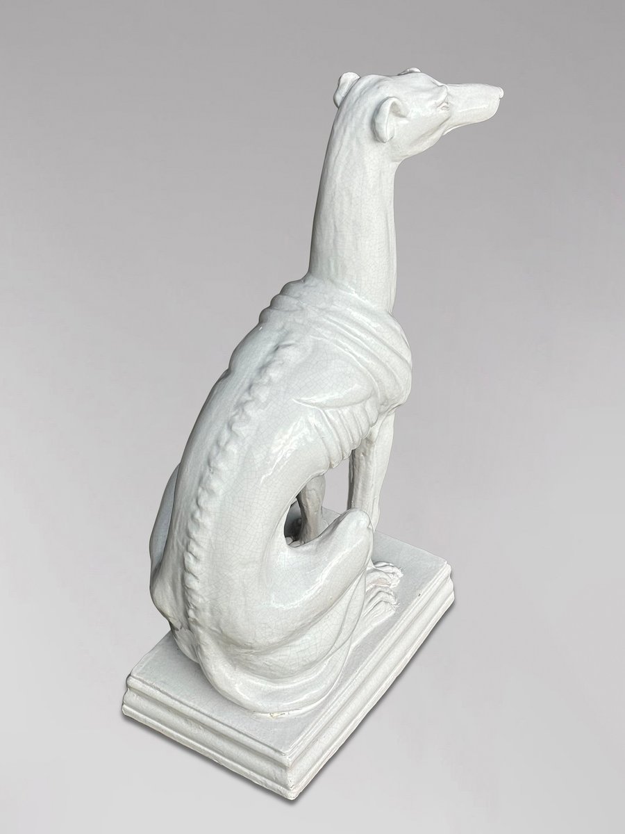 Italian Artist, Greyhound Sculpture, 1960, Ceramic for sale at Pamono