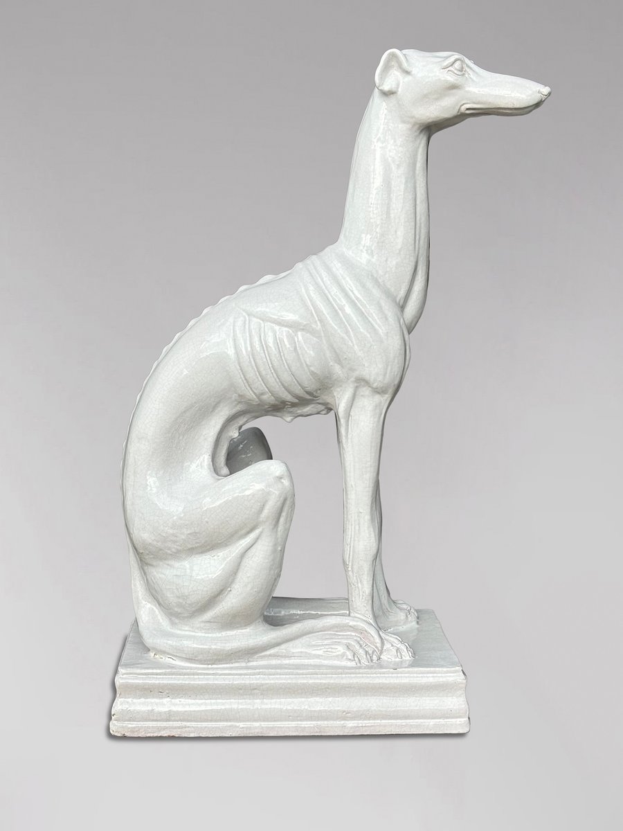 Italian Artist, Greyhound Sculpture, 1960, Ceramic for sale at Pamono