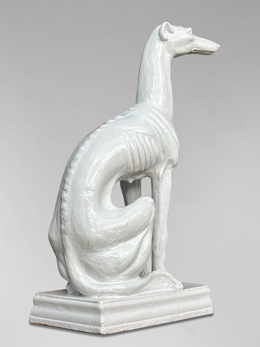 Italian Artist, Greyhound Sculpture, 1960, Ceramic for sale at Pamono
