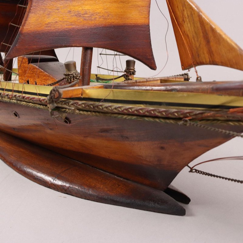 Vintage Wooden Sailing Ship for sale at Pamono
