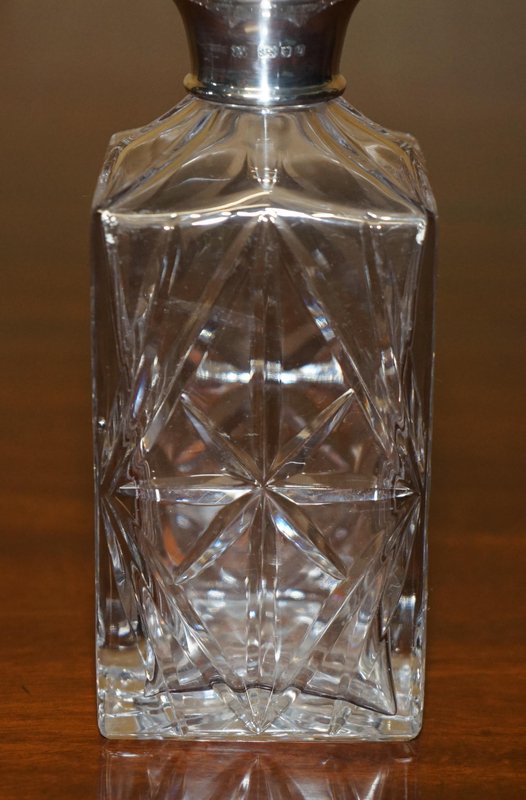 Antique Whisky Spirit Decanter with Sterling Silver Collar by David ...