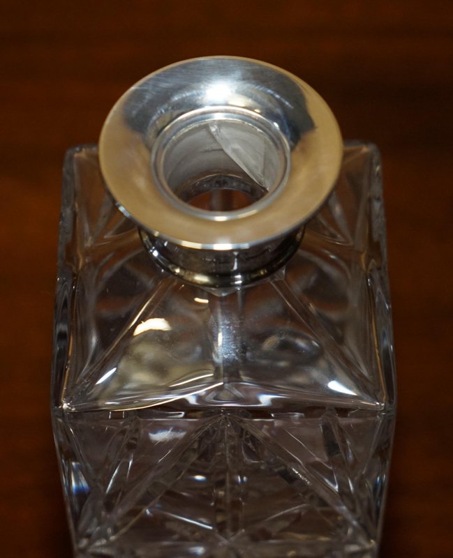 Antique Whisky Spirit Decanter with Sterling Silver Collar by David ...