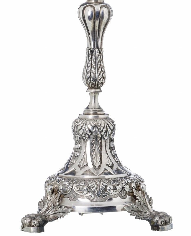 Portuguese Silver Torch Holder, 19th Century for sale at Pamono