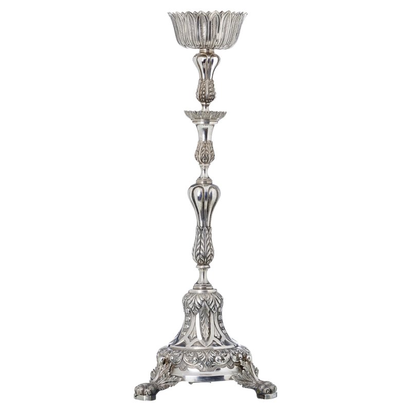 Portuguese Silver Torch Holder, 19th Century for sale at Pamono