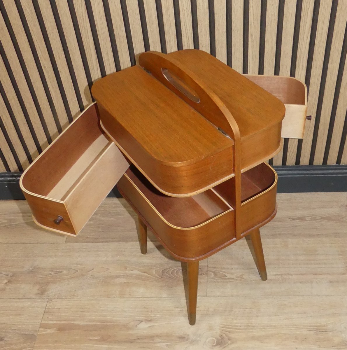 Mid-Century Modern Sewing Box in Teak, 1960s for sale at Pamono