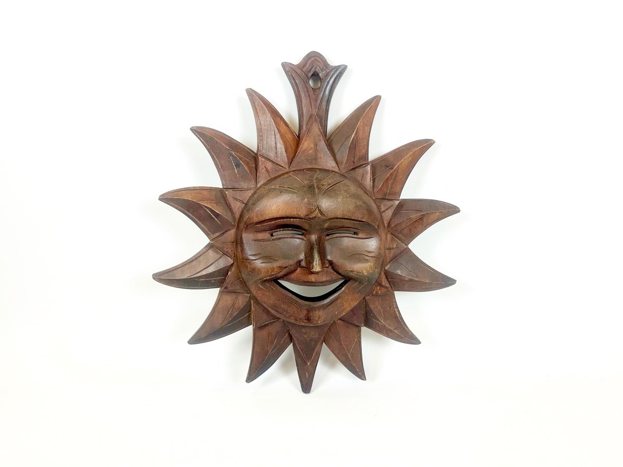 Wooden Carved Sun Face Sunburst Wall Sculpture, 20th Century for sale ...