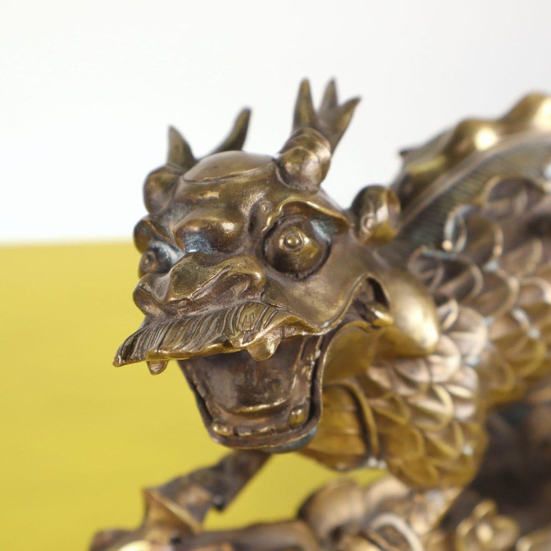 Chinese Brass Dragon Sculpture for sale at Pamono