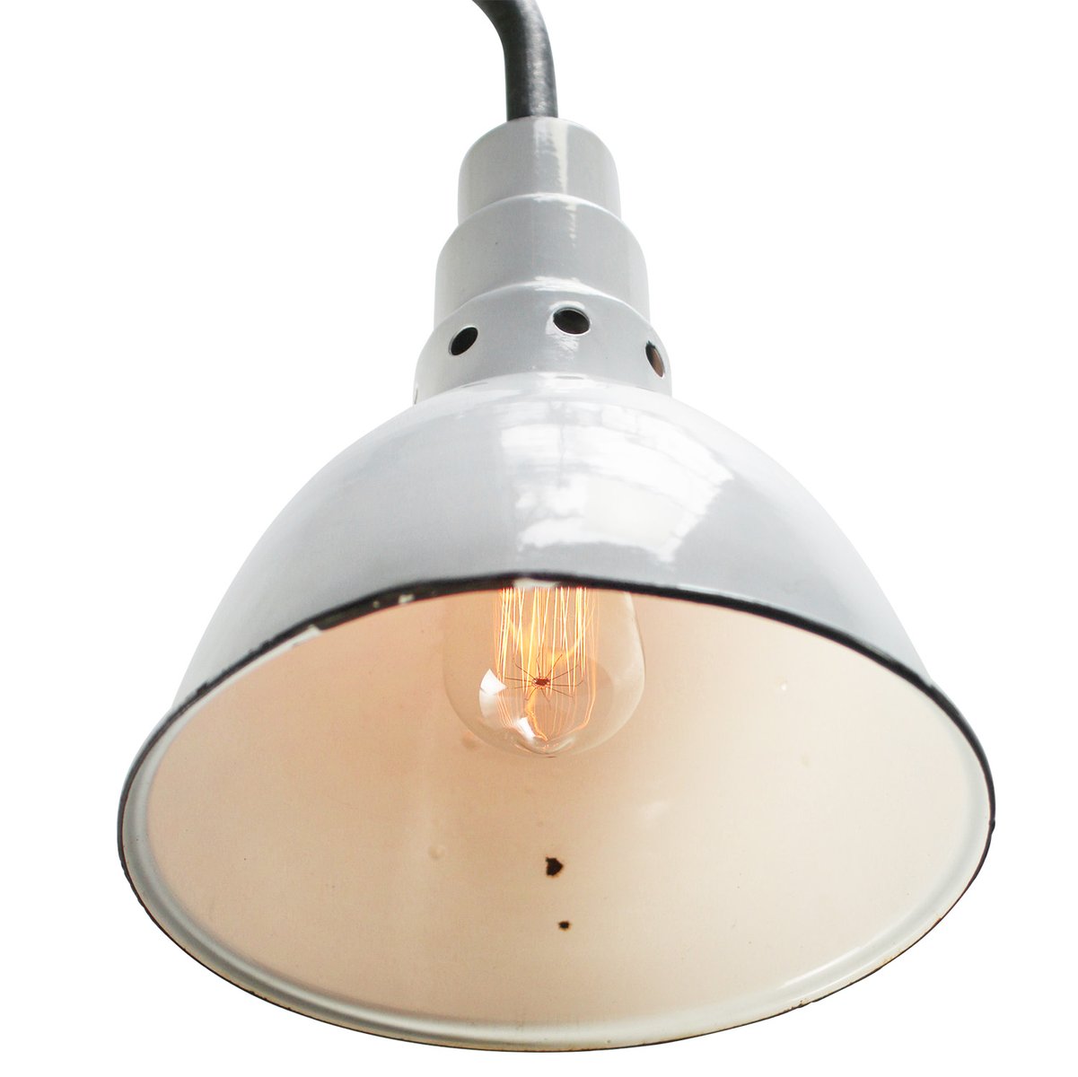 Vintage Industrial Cast Iron & White Enamel Wall Lights by Benjamin Usa ...