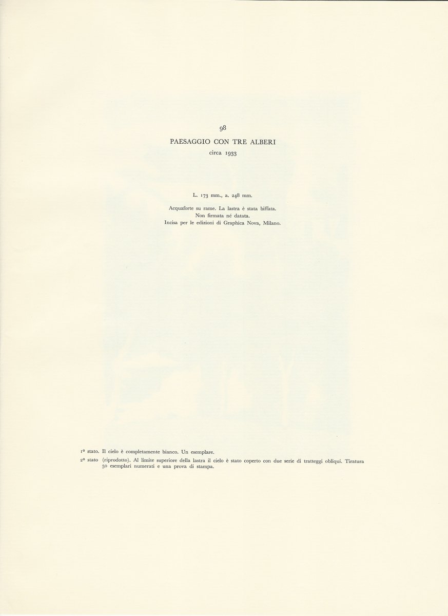 Giorgio Morandi, Landscape with Three Trees, 1933-1957, Lithograph for ...