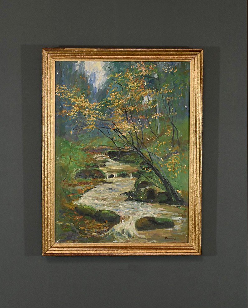 A. Markowicz, Stream in Forest, Early 20th Century, Oil on Canvas for ...