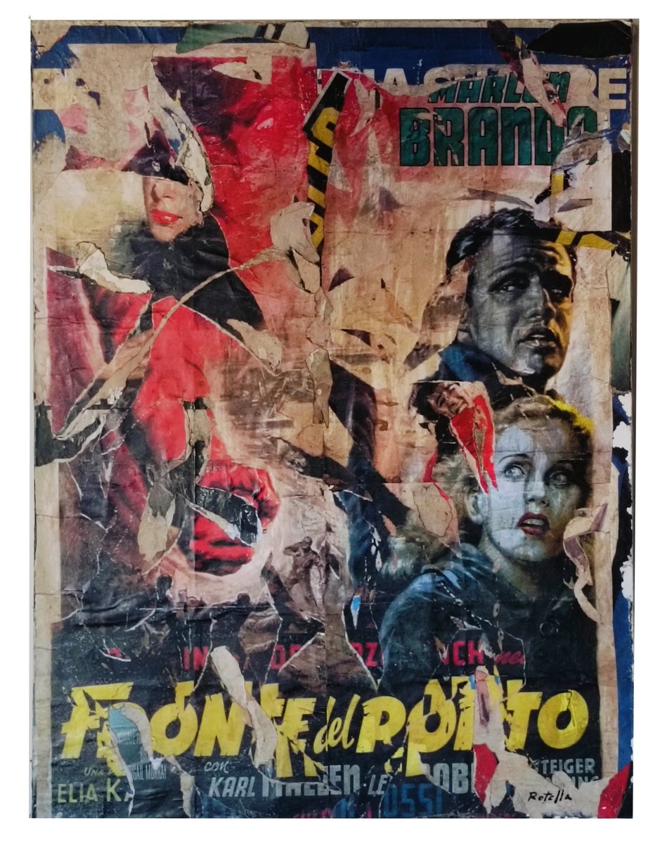 After Mimmo Rotella, The Waterfront, Impression et Collage sur Papier ...