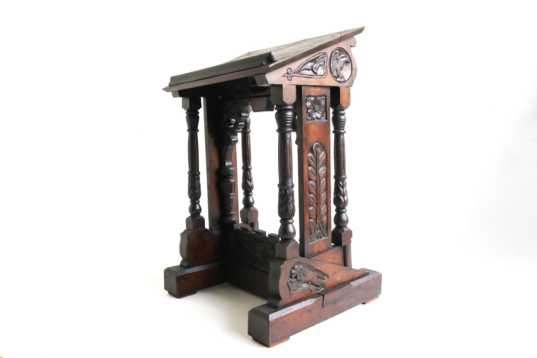 Antique 19th Century Gothic Revival Oak Lectern Book Stand, 1890s for ...