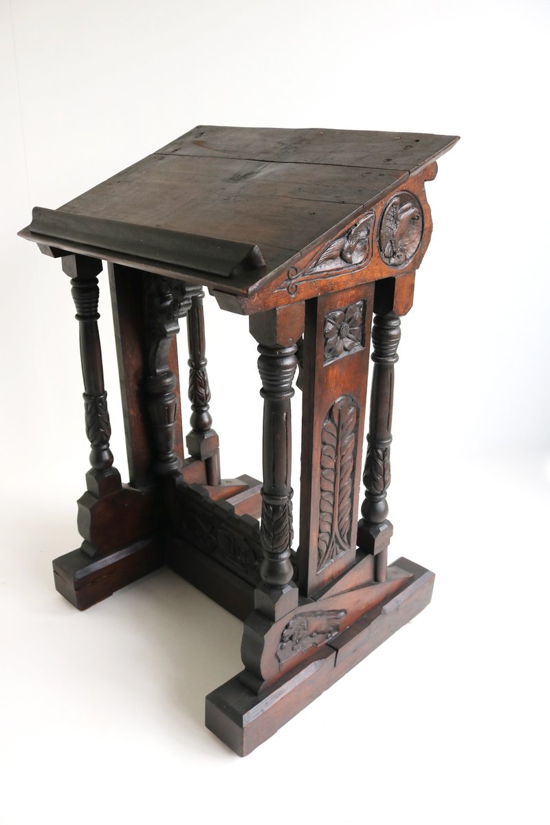 Antique 19th Century Gothic Revival Oak Lectern Book Stand, 1890s for ...