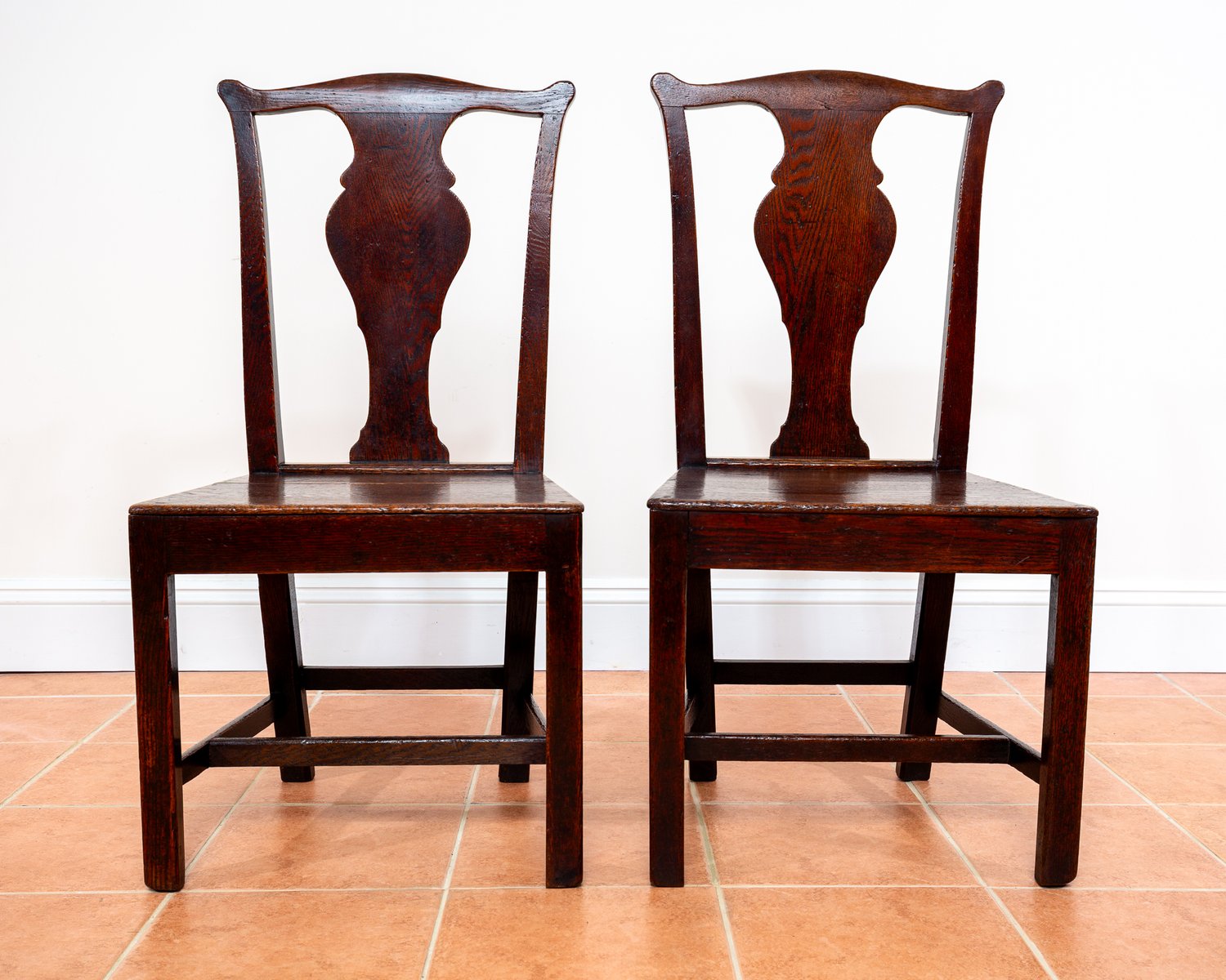 Set of Chippendale Welsh Vase Back Hall Dining Chairs for sale at Pamono