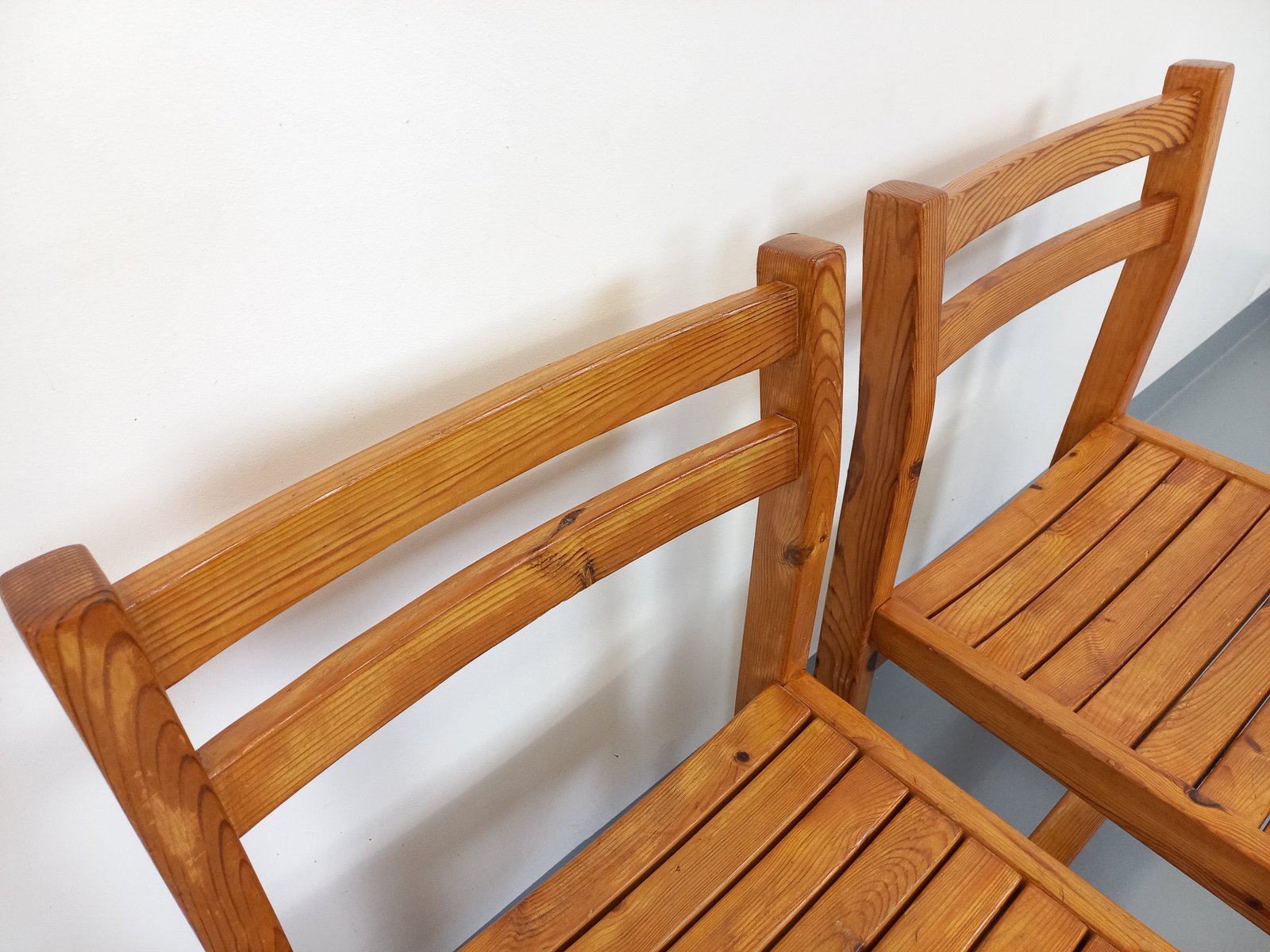 Set of Vintage Pine Chairs, 1970s for sale at Pamono