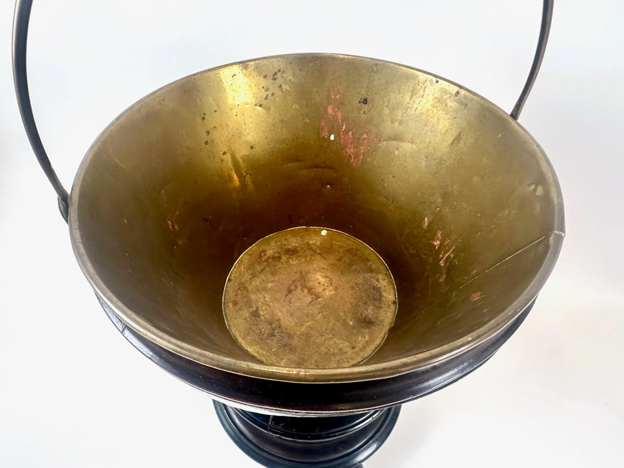 19th Century Regency Mahogany Ebonized Wooden Peat Bucket with Brass ...