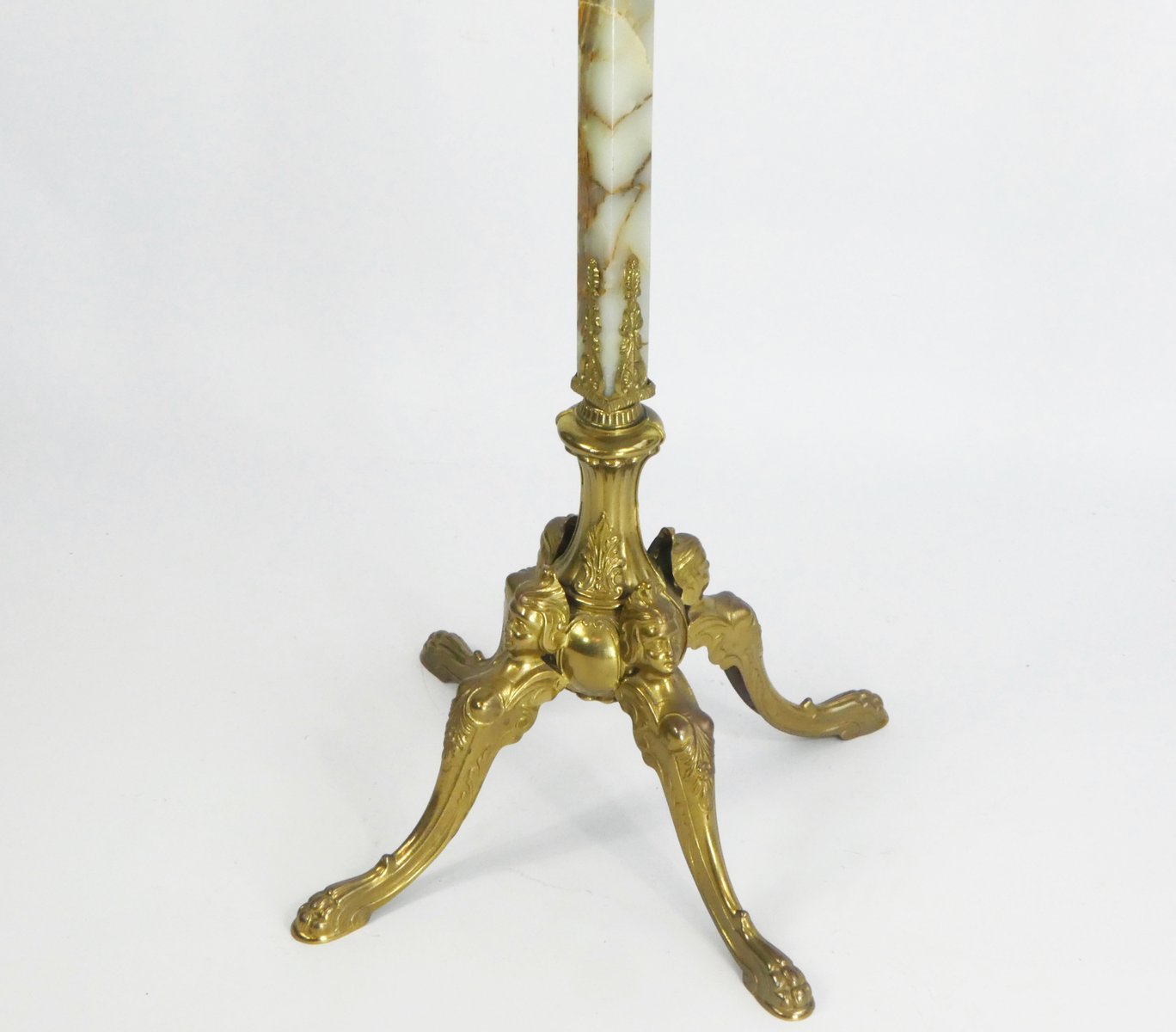 Vintage Italian Free Standing Marble Brass Coat Rack for sale at Pamono