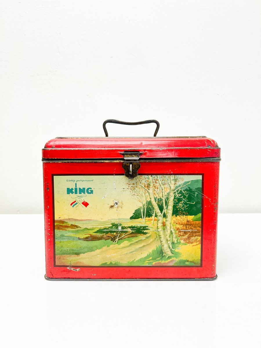 Antique Dutch Tin Box, 1920s for sale at Pamono