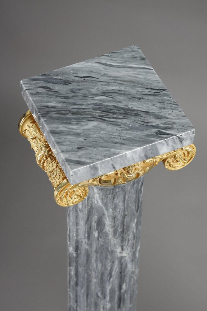 Fluted Marble Columns with Ionic Capitals, 1900, Set of 2 for sale at ...