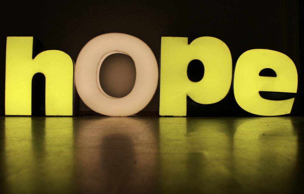 Mid-Century Illuminated Hope Letters, 1970s, Set of 4 for sale at Pamono