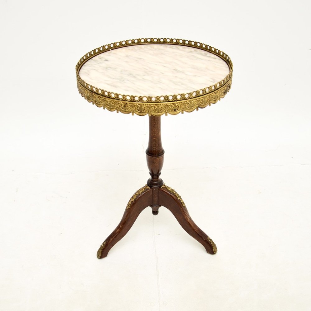 Vintage French Wine Table with Marble Top, 1930 for sale at Pamono