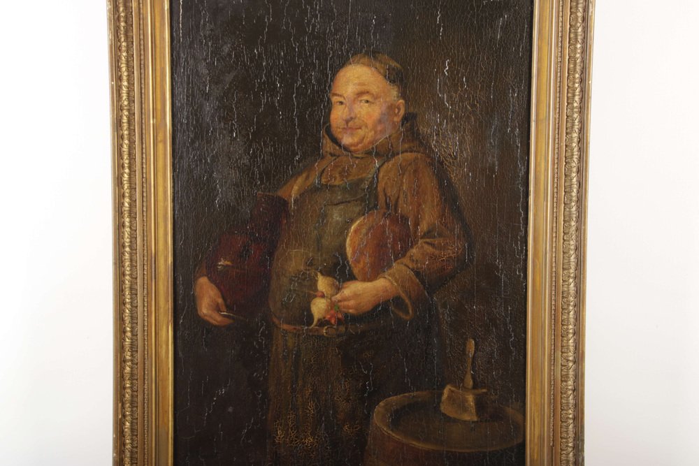 Rob Eckhardt after Grützner, Bruder Kellermeister, 1900, Oil Painting for sale at Pamono