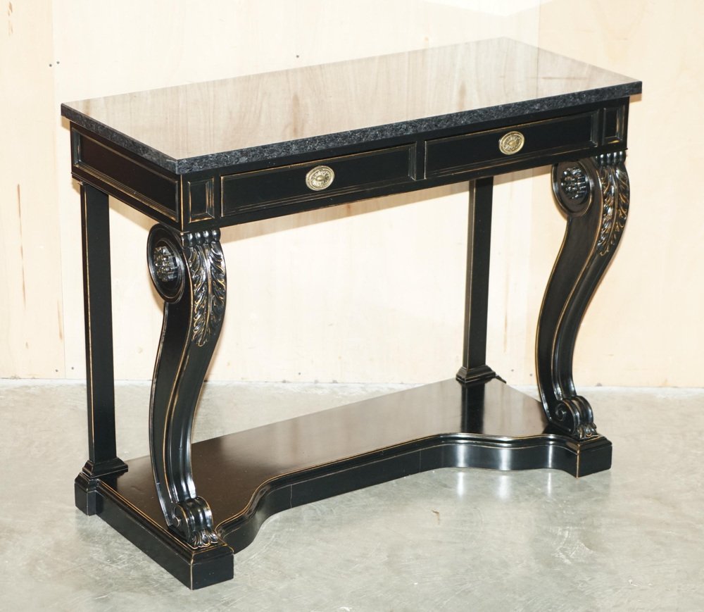 Clivedon Console Tables in Hardwood Macassar and Marble from Ralph ...