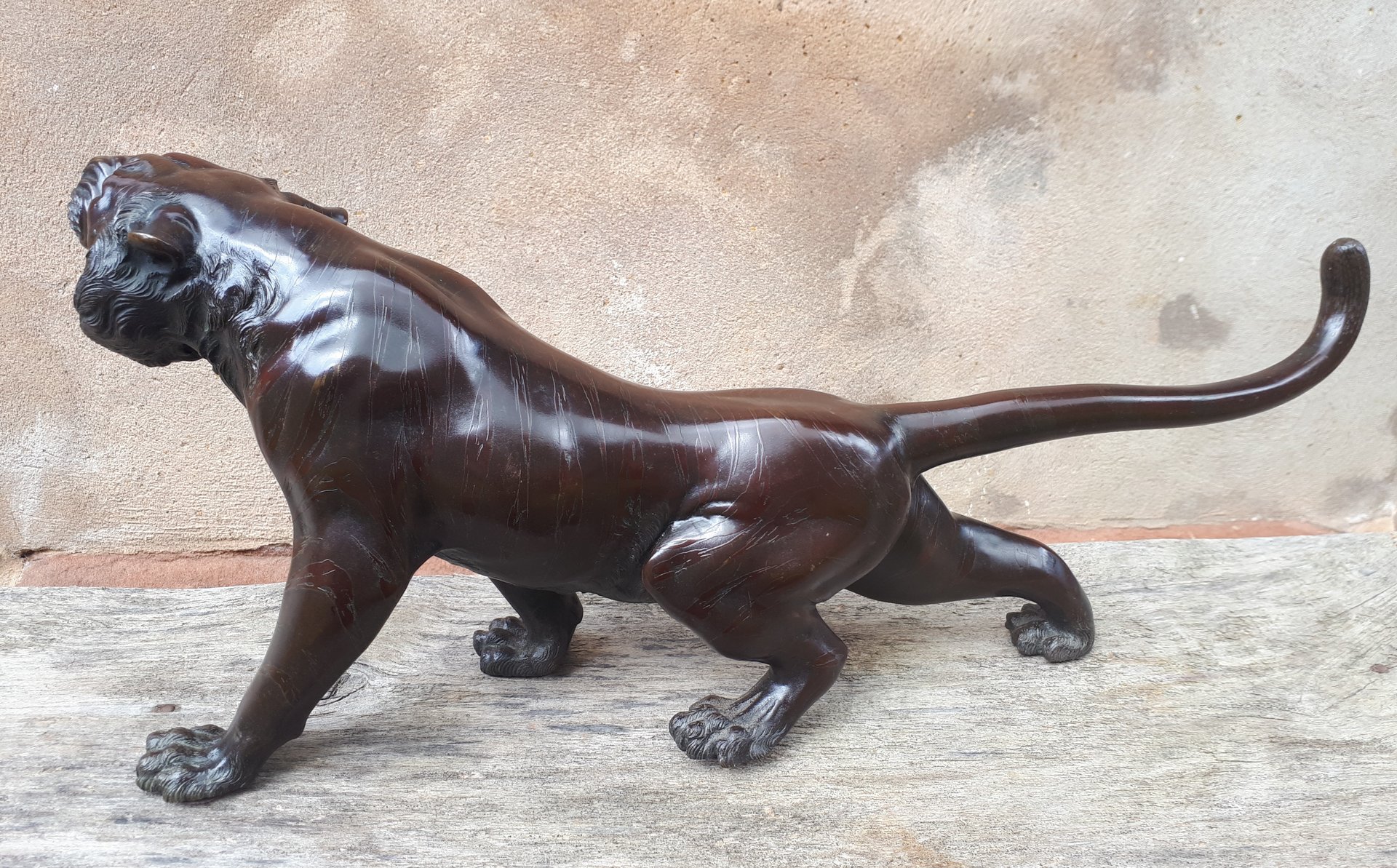 Japanese Meiji Era Artist, Okimono Sculpture of a Tiger, 1890s, Bronze ...