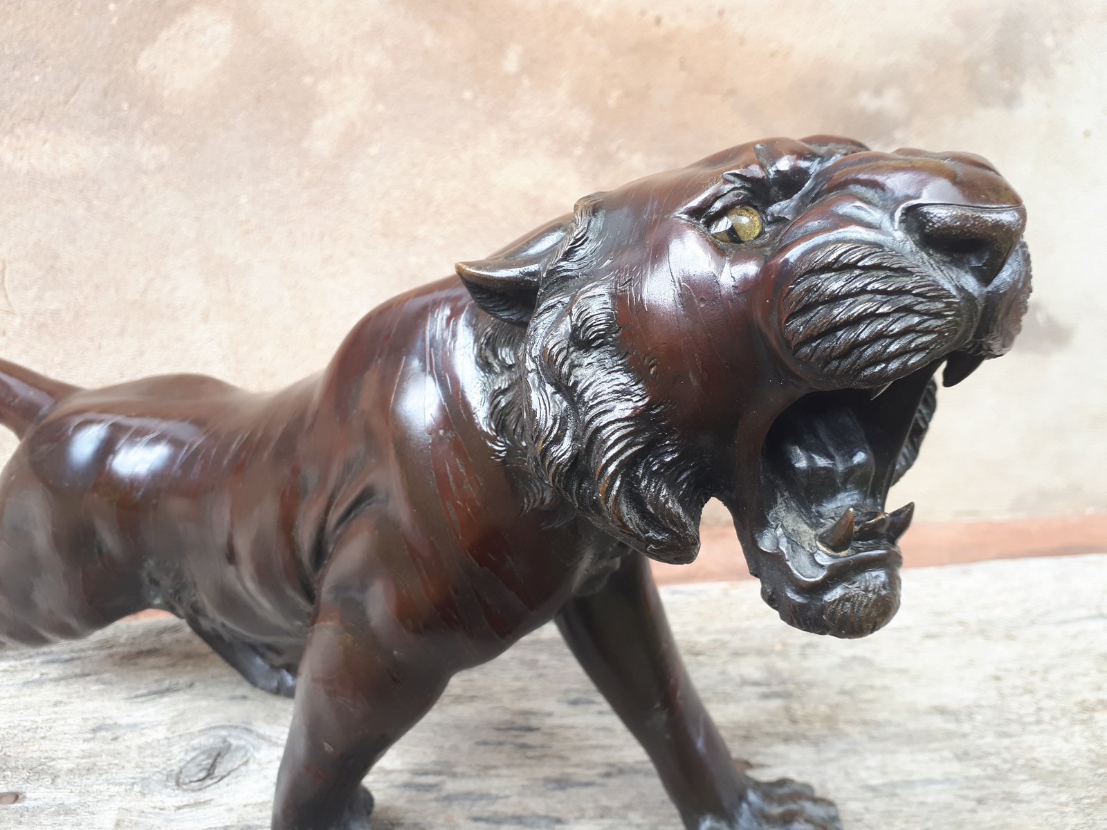 Japanese Meiji Era Artist, Okimono Sculpture of a Tiger, 1890s, Bronze ...