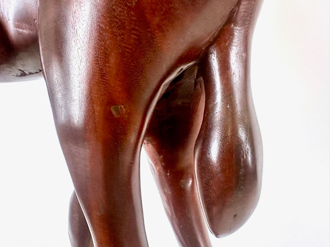 Large Vintage Mahogany Carved Antelope or Gazelle Floor Sculpture, 20th ...