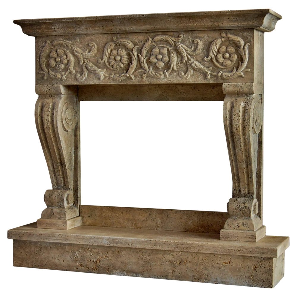 Italian Fireplace in Travertino for sale at Pamono