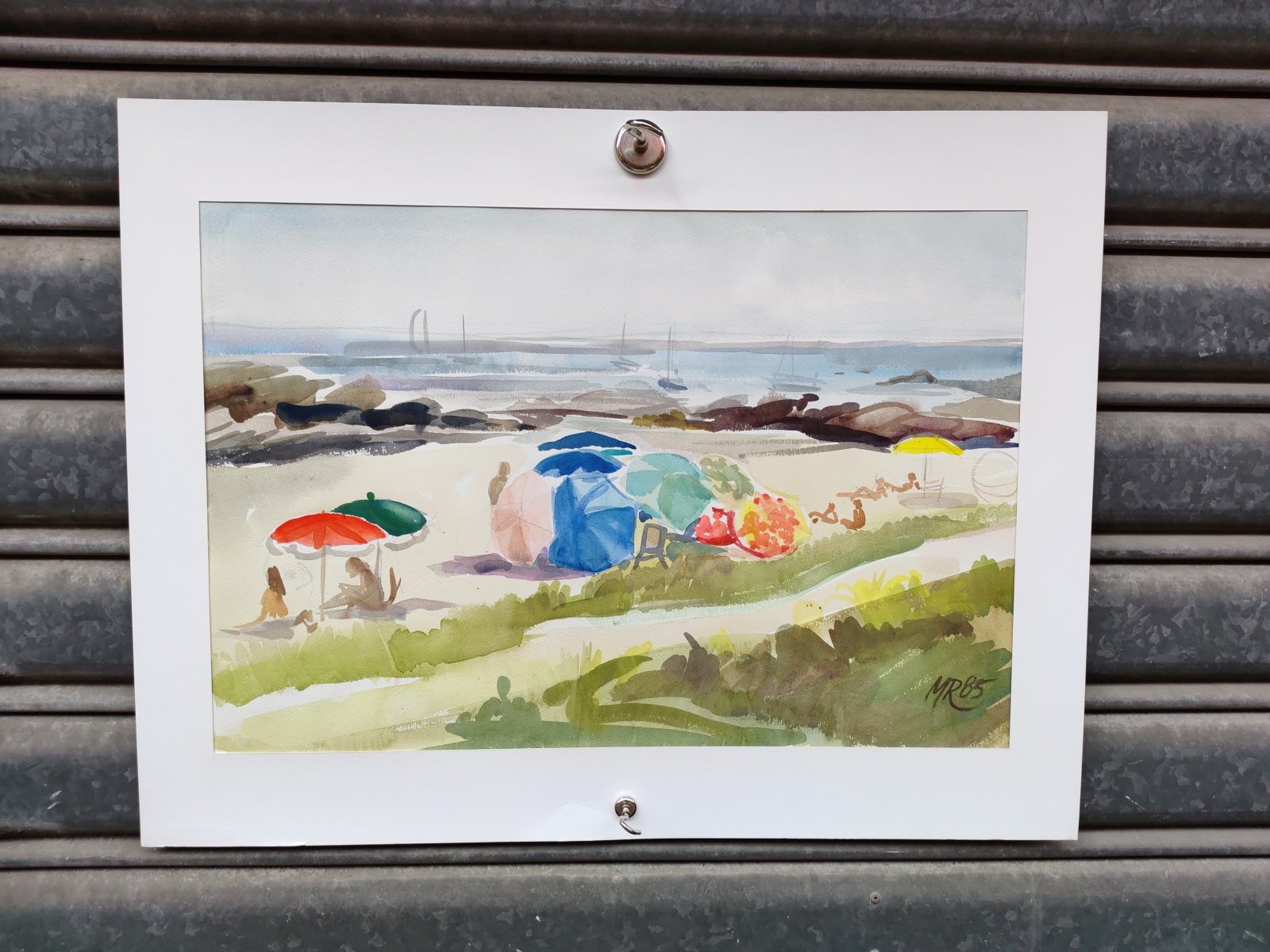 Michel Roubille, Landscape, 1985, Watercolor for sale at Pamono