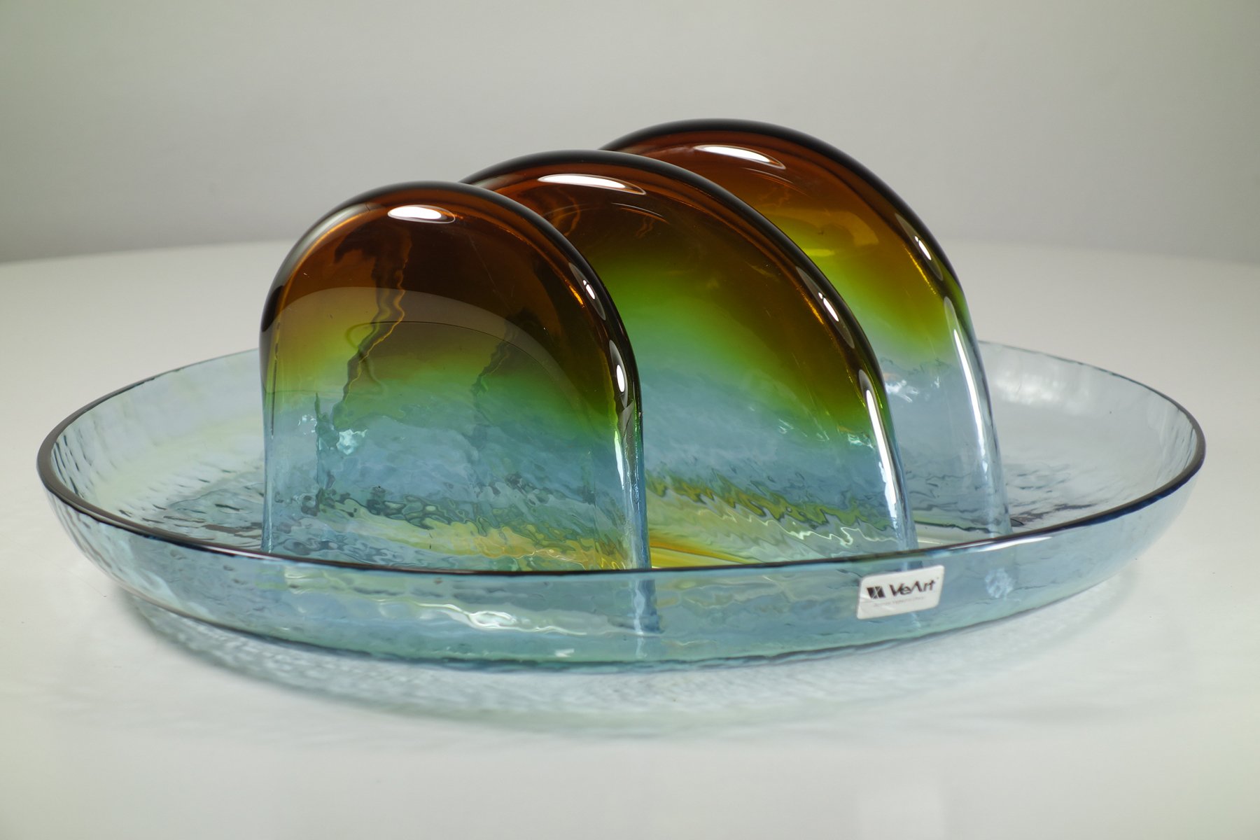 Italian Space Age Murano Glass Plate Sculpture by Toni Zuccheri for ...