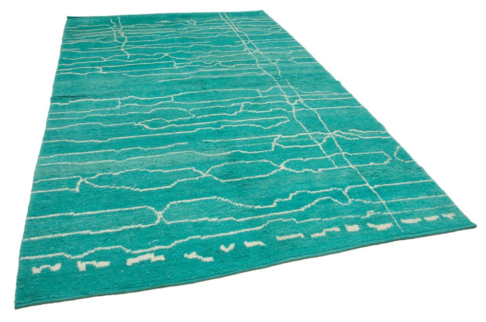 Vintage Turquoise Color Moroccan Rug, 2000s for sale at Pamono