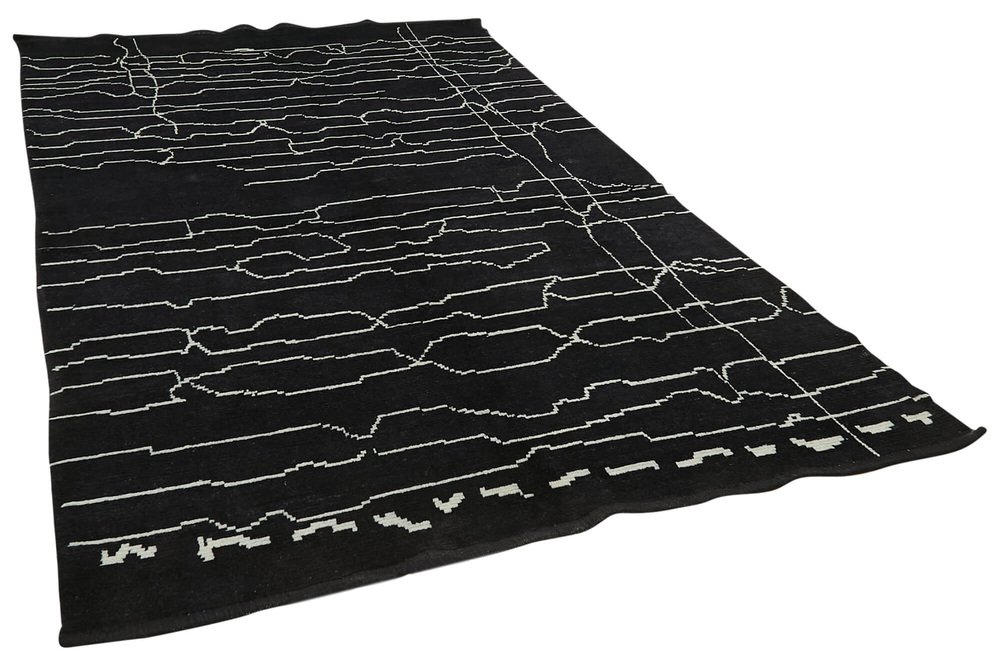 Moroccan Black Rug, 2000s for sale at Pamono