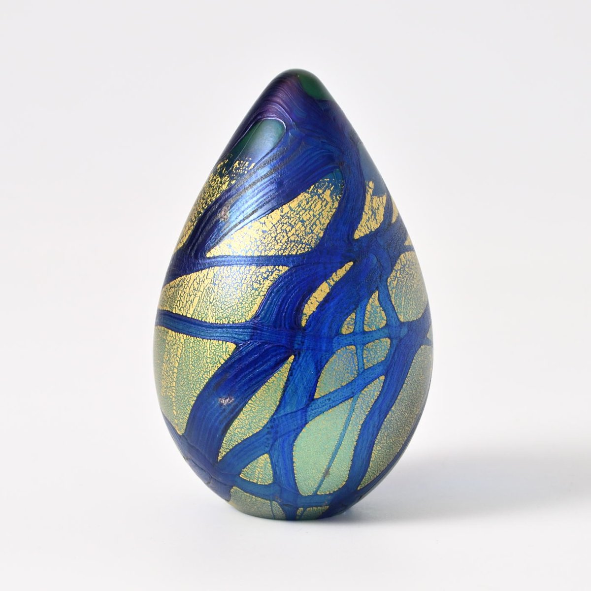 Gold and Iridized Glass Paperweight by Timothy and Jonathan Harris for ...