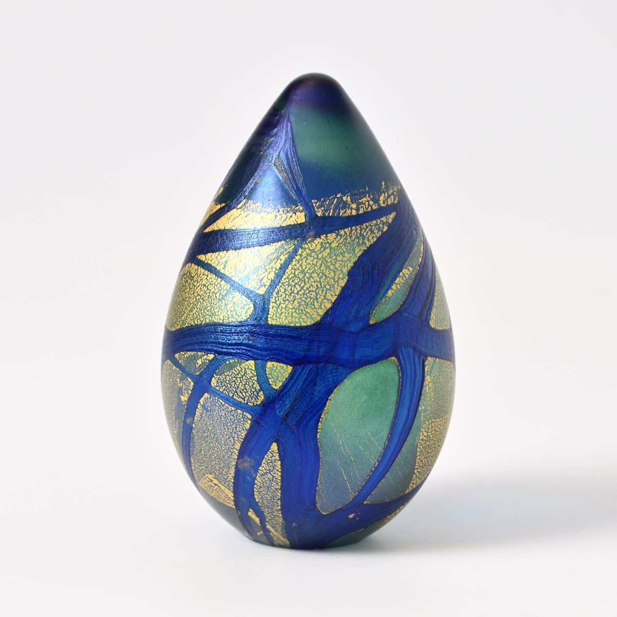 Gold and Iridized Glass Paperweight by Timothy and Jonathan Harris for ...