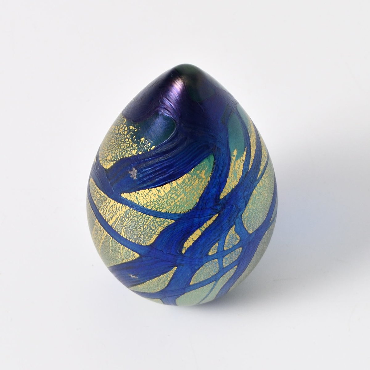 Gold and Iridized Glass Paperweight by Timothy and Jonathan Harris for ...