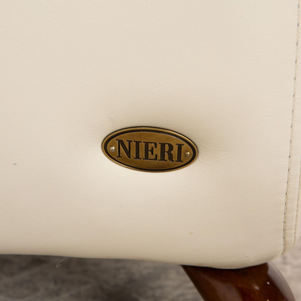Nieri Pompei Leather Armchair Cream for sale at Pamono